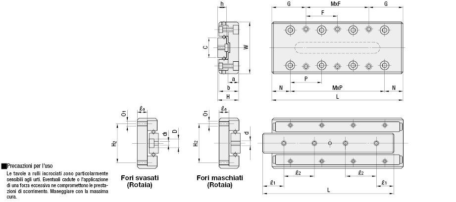 Tavole a rulli incrociati/Con fori svasati e fori maschiati di MISUMI | MISUMI Online Shop ...